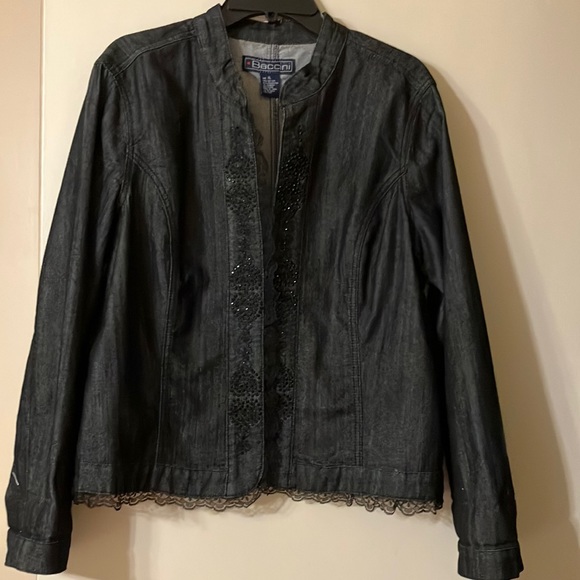 Baccini | Jackets & Coats | Baccini Black Denim Jacket Xl | Poshmark